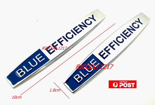 Blue Efficiency badges for Mercedes Benz x 2 alloy 10 x 1.8cm C180 ...