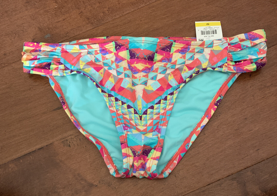 NWT Bar III Swimsuit Bikini Bottom Size M Hipster Multi $9.99 | eBay