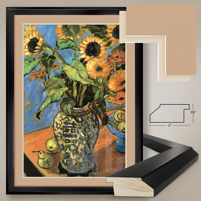 32W"x44H" SUNFLOWERS by JAE DOUGALL - VASE FLORAL DOUBLE MATTE, GLASS ...
