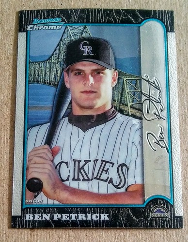 1999 BOWMAN CHROME OREGON INTERNATIONAL #194 BEN PETRICK ROCKIES ...