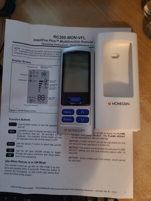 Monessen RC300-MON-VFL Simplified Remote Control IntelliFire Plus ...