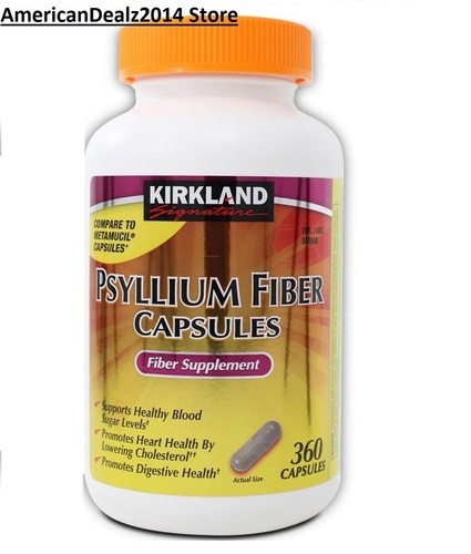 Kirkland Signature Fiber Capsules 100% Psyllium Husk Choose Count EXP ...