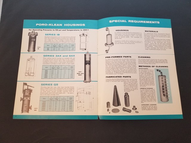 1958 Cuno Poro Klean Filters Spec Catalog Different Cuno Model Filters ...