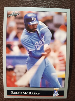 BRIAN mCRAE KANSAS CITY ROYALS 1992 LEAF BASEBALL CARD #123 | eBay