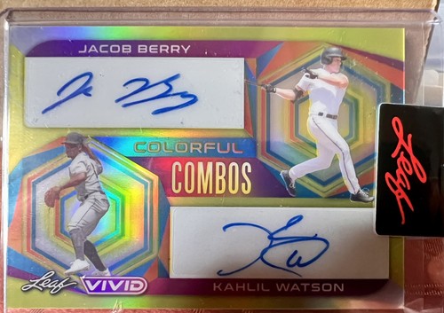 2022 Leaf Vivid Colorful Combos #CC-16 Jacob Berry & Kahlil Watson /50 ...