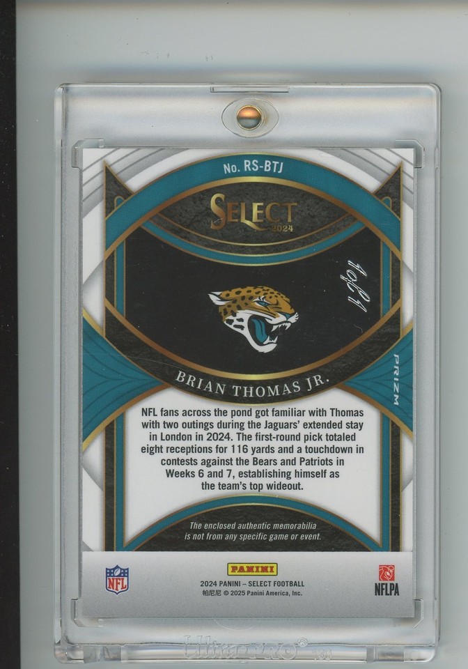 2024 Select Brian Thomas Jr NFL SHIELD 1/1 BLACK JAGUARS | eBay