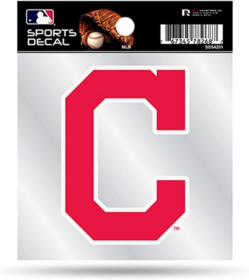 Cleveland Indians Premium 4x4 Decal with Clear Backing Flat Vinyl Auto ...