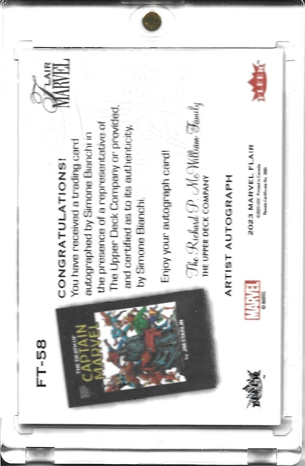 2023 Upper Deck Flair Captain Marvel Simone Bianchi Auto Autograph 10/ ...