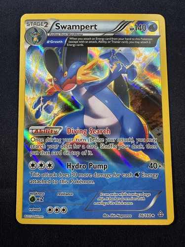 Pokémon TCG - Swampert (Alpha) - 36/160 - Full Art Rare - XY: Primal ...
