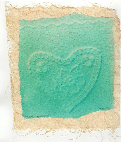 Original Monoprint-NANCY STEEN-New Mexico Artist-"Valentines Day"-Heart ...