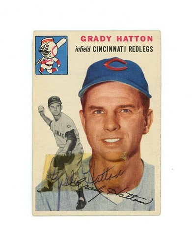 GRADY HATTON signed 1954 TOPPS baseball card #208 REDS | eBay