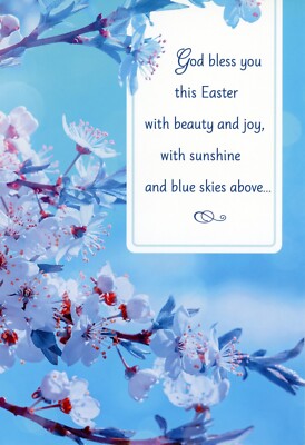 Religious EASTER Card, God Bless You Beauty Joy Sunshine Blue Sky ...