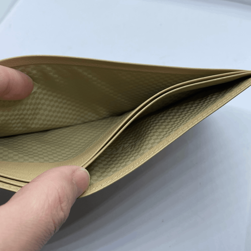 Authentic WAKO Beige Leather Long Open Face Wallet / Bill Holder | eBay