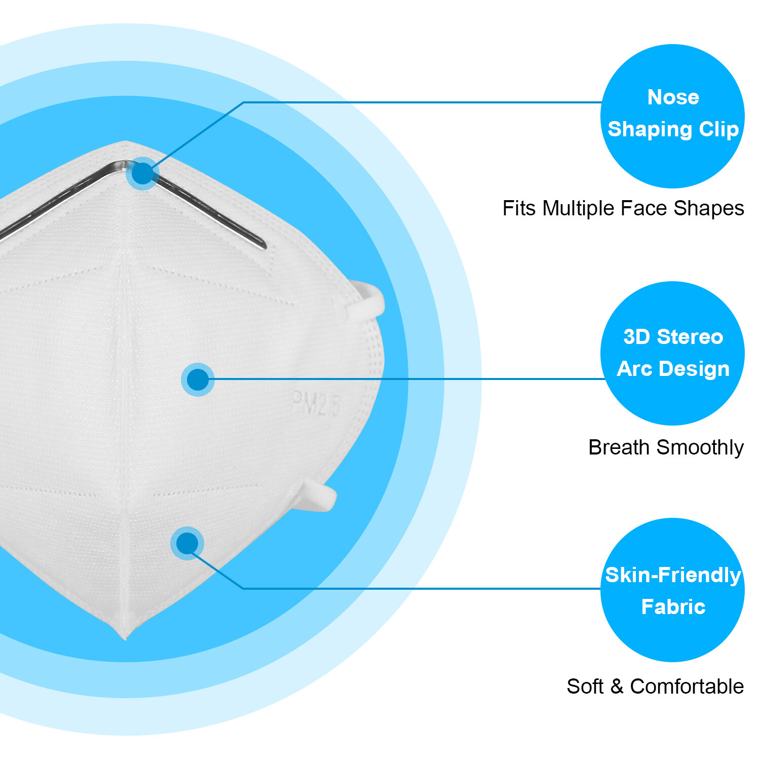 10 PCS KN95 Disposable Face Mask Mouth Cover Protective Respirator K ...