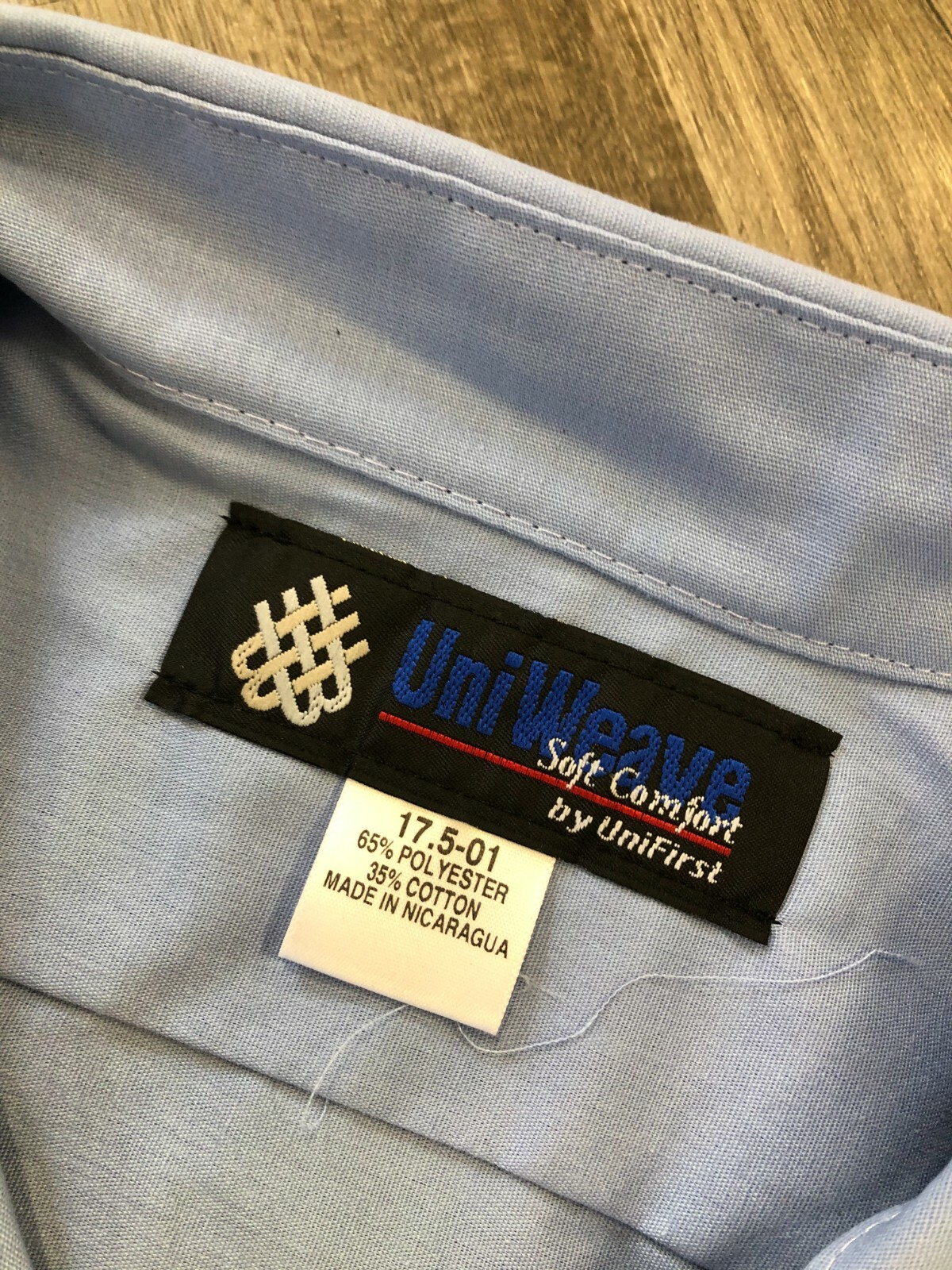 Mens UniWeave Soft Comfort by UniFirst Short Sleeve Shirt Lt Blue Size ...