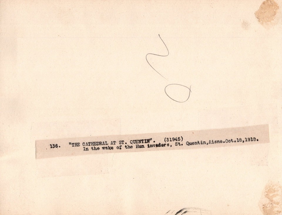 WW1 Signal Corps 1918 Cathedral St. Quentin Aisne October 1918 US Army ...