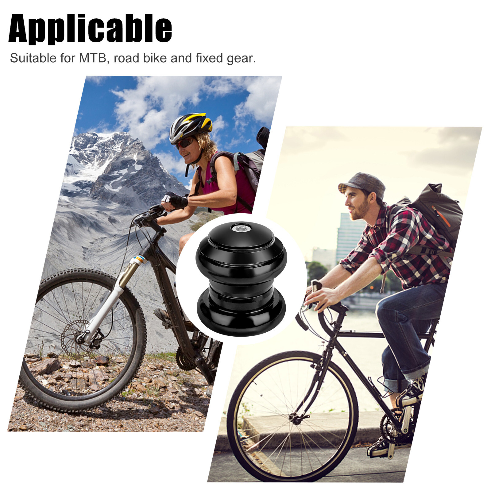 34mm 1-1/8" Threadless MTB Road Bike Bicycle Sealed External Bearing ...