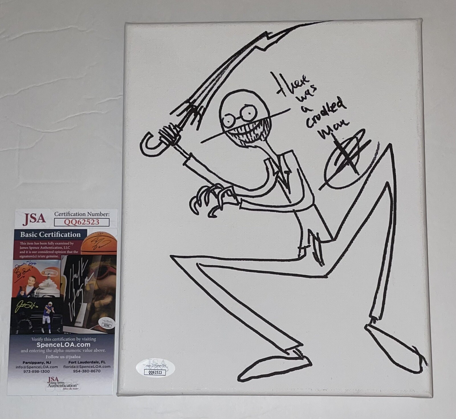 Javier Botet Signed Sketched Canvas Conjuring 2 “Crooked Man” Authentic ...