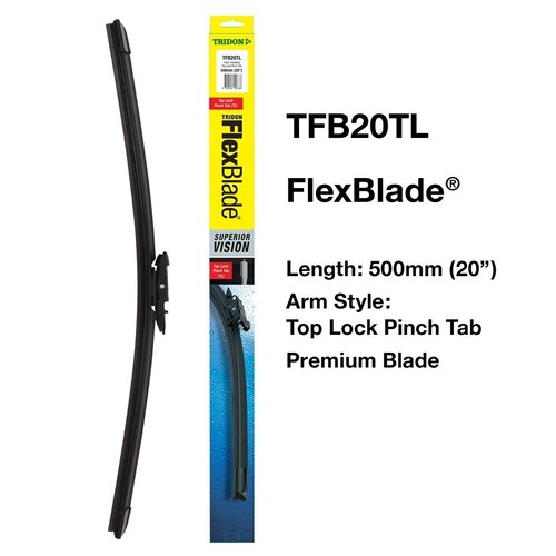 Tridon 20-Inch Top Lock Pinch Tab Wiper Blade 1PC 500mm (20") TFB20TL ...