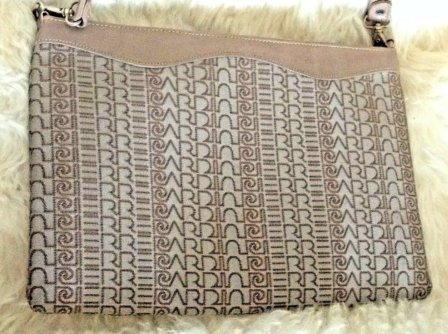 Vintage Pierre Cardin Signature Jacquard Cotton Print Canvas Shoulder ...