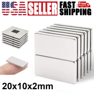 20x10x2mm Super Strong Magnets Block Fridge Rare Earth Neodymium | eBay