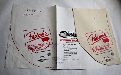 PAIR Vintage Paper / Cloth Bags - PADOW'S COUNTRY HAM, PADOW'S HAMS ...