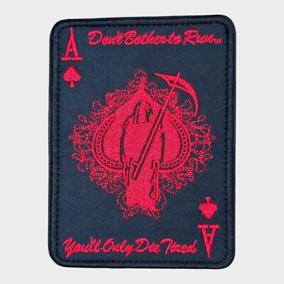 ACE OF SPADE GRIM REAPER DEATH CARD BLACK OPS RED HOOK TACTICAL MORALE PATCH | eBay