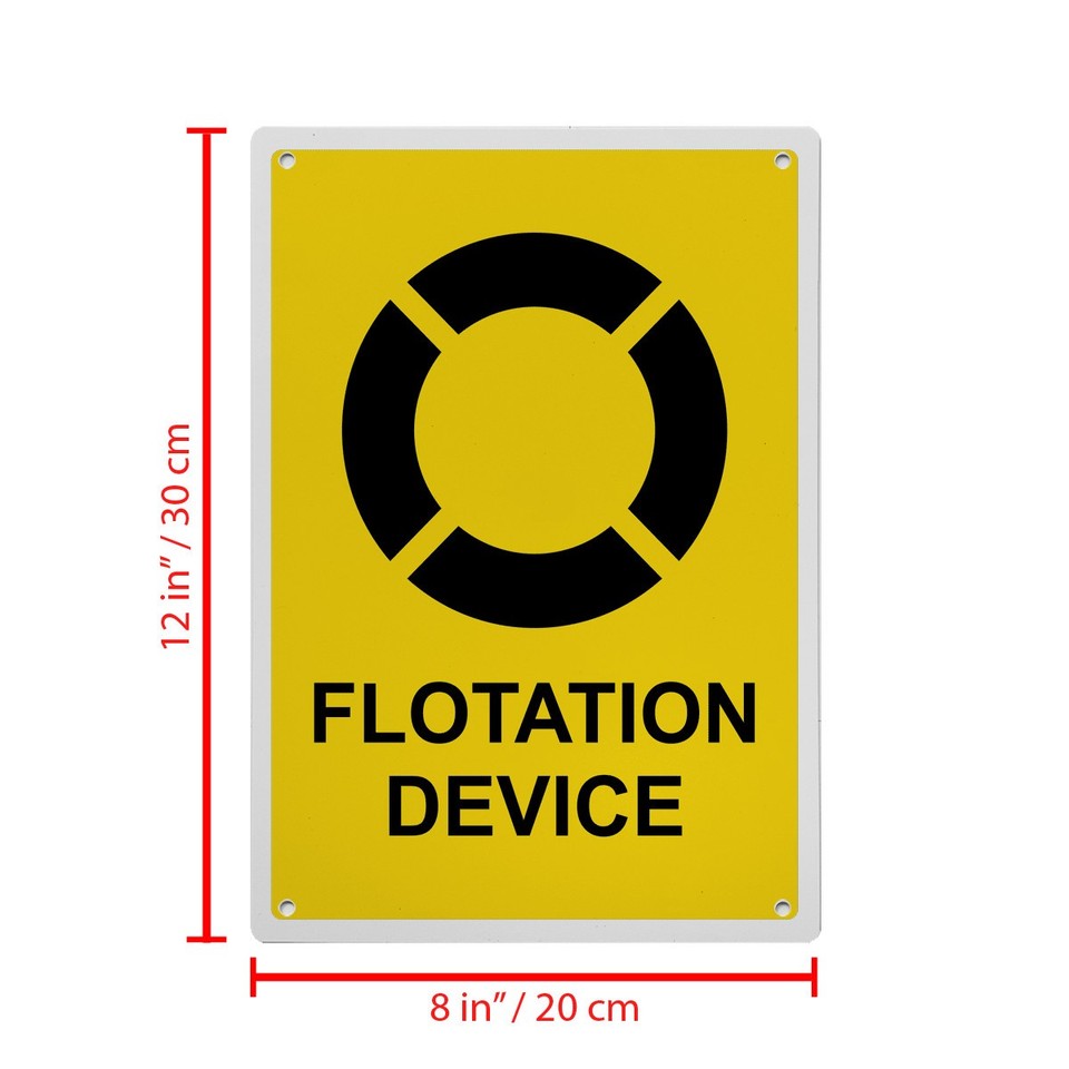 Flotation Device Sign, 8.5 x 11 in" OSHA Compliant Boating Marine ...
