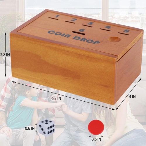 Juegoal Coin Drop Set, Pennies Dice Games for Kids and Adults, Wooden ...