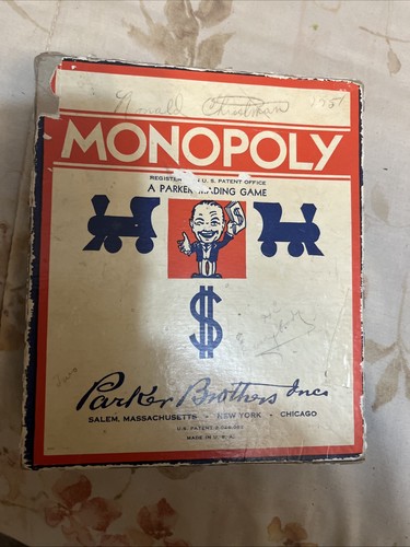 Vintage 1936 1st Edition Monopoly Game Parker Brothers No Board Wooden ...