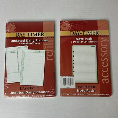 Day-Timer Refill Bundle Daily Planner Note Pads & Updated Daily Pages 5 ...