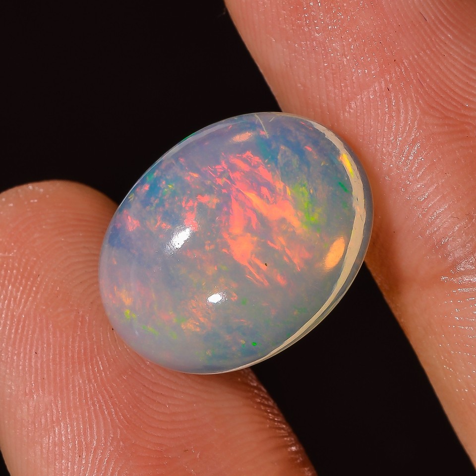 5.85 Ct 100% Natural Ethiopian Opal Oval Cabochon Gemstone Jewelry ...