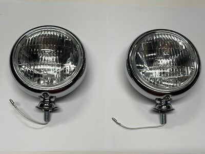 Vintage Fog Lights 5 inches Clear Lens 12 Volts 35 Watts Pair Fits All ...