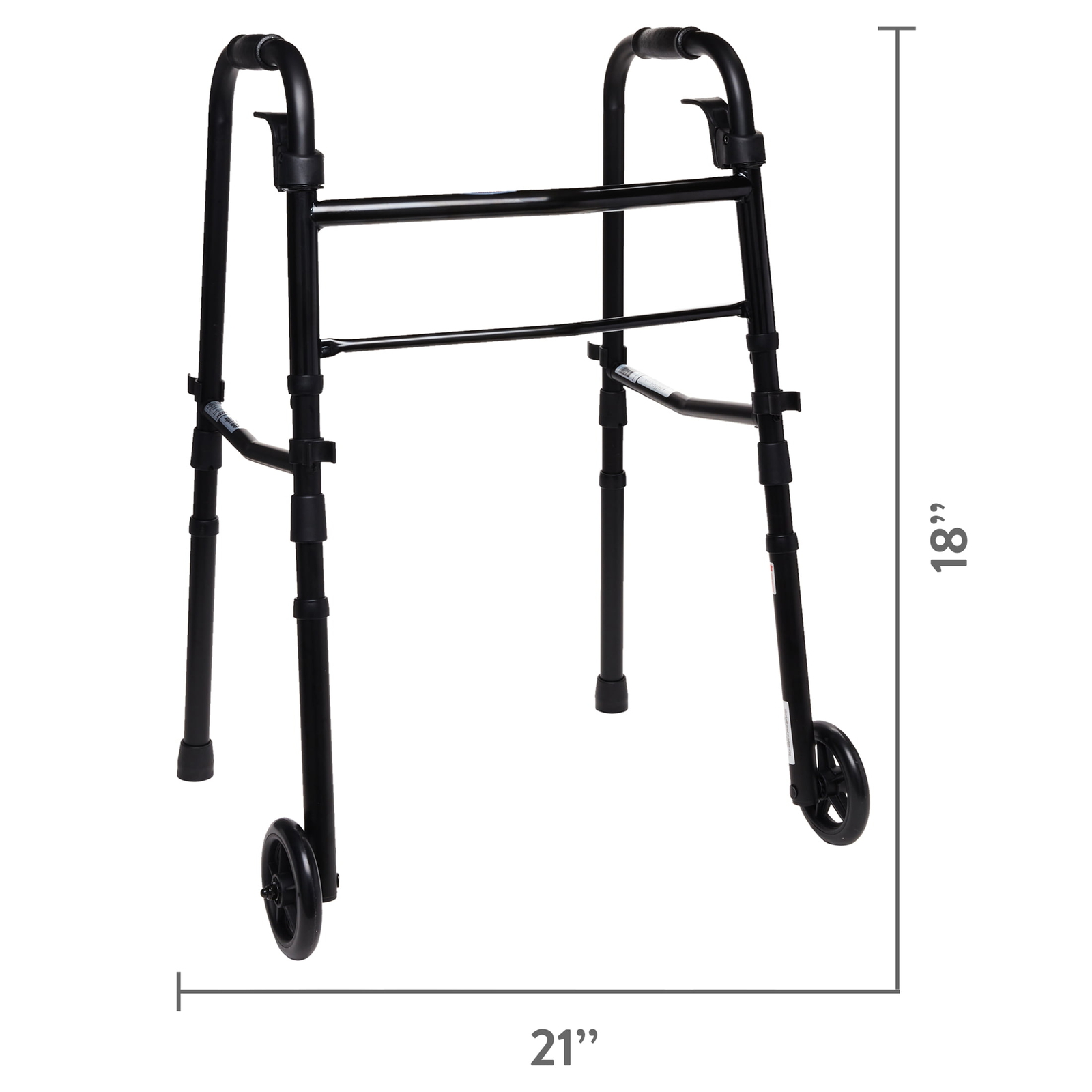 Equate Foldable Walker with Wheels, 350 lb Capacity, Height Adjustable ...