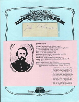Civil War General John Coburn, Colonel 33rd Indiana Vols | eBay