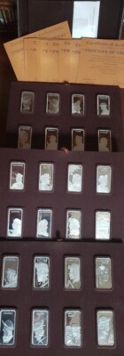 1974 Hamilton Mint Set of 24 Profiles of the West Silver Art Bars in ...