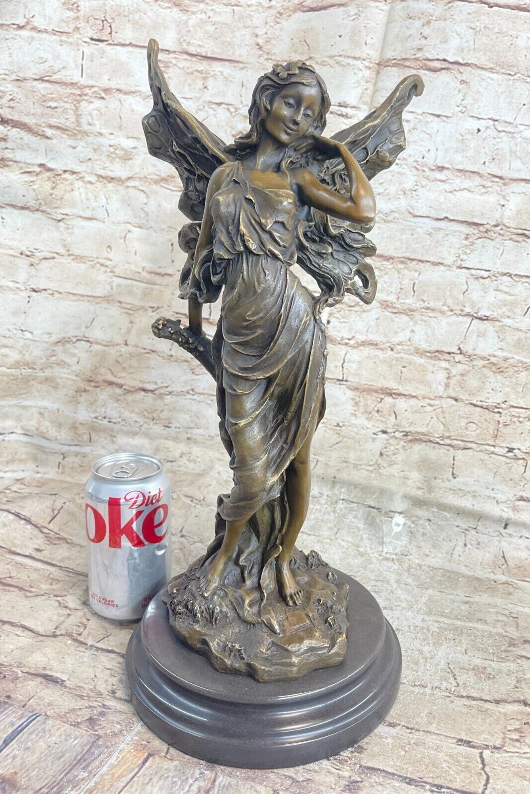 Butterfly Angel Nymph Fairy Fantasy Art Deco Elegant Bronze Marble ...