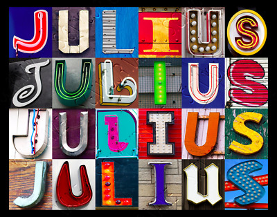 JULIUS Name Poster featuring photos of actual sign letters | eBay