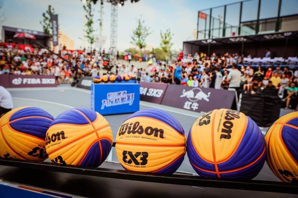 Wilson FIBA 3X3 Official Game Basketball Ball Orange/Blue Intermed ...