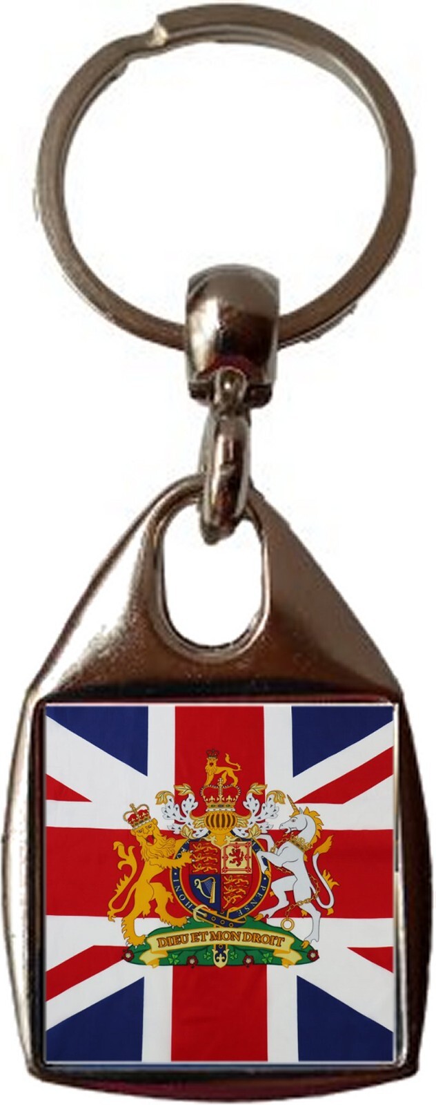 Union Jack Crest Luxury Double Sided Metal Square Keyring And Gift Bag | eBay UK