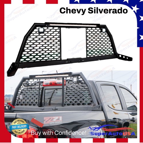 For Chevy Silverado Truck Roll Bars w/ LED Lighting Kit Adjustable ...