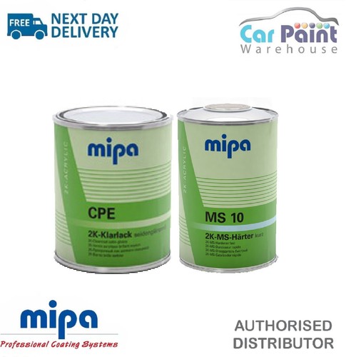MIPA CPE 2K Satin Lacquer Clearcoat 1L & 1L Mipa MS10 2k Hardener 2L ...