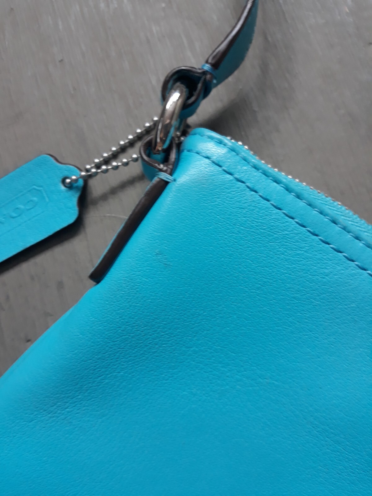 Coach 47989 Tourmaline Turquoise Teal Blue Leather Swingpack Shoulder ...