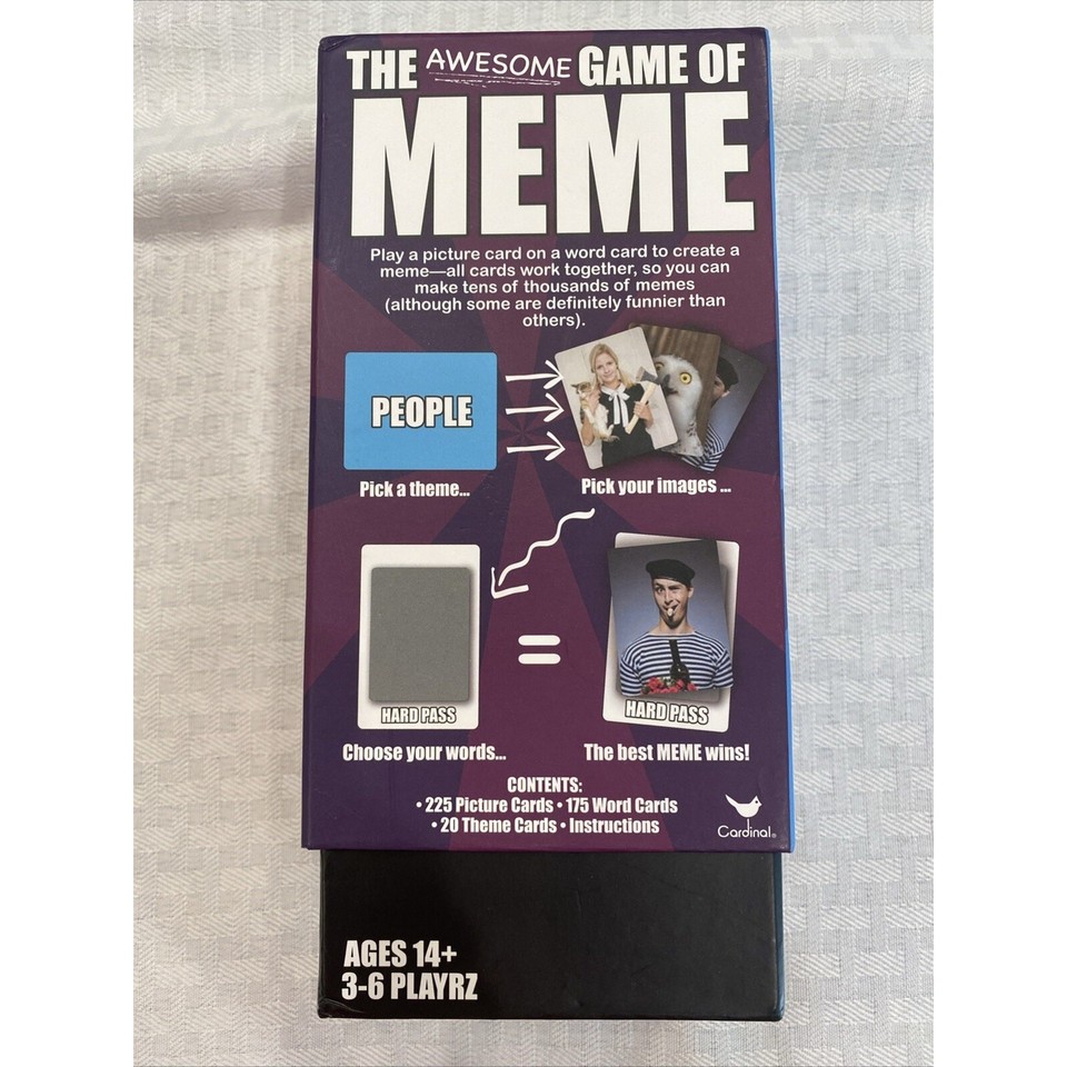 The Awesome Game of Meme Cards Game Box Ages 14+ 3-6 Players Fast ...