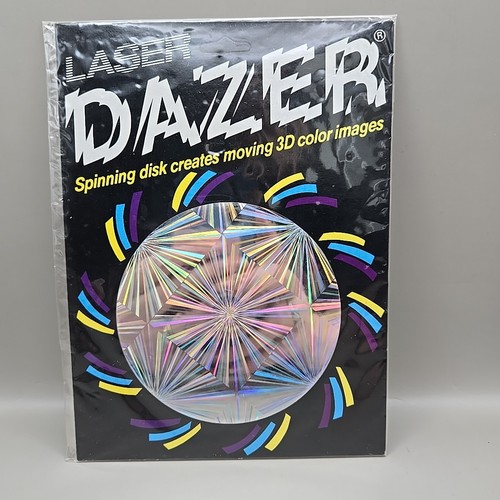 NEW Vintage Laser Dazer Spinning Disk 3D Color Swirl Square Burst Beams ...