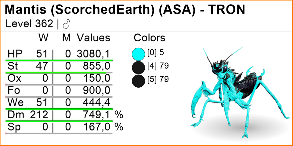 Mantis TOP STATS Ark Survival Ascended Official PVE | eBay