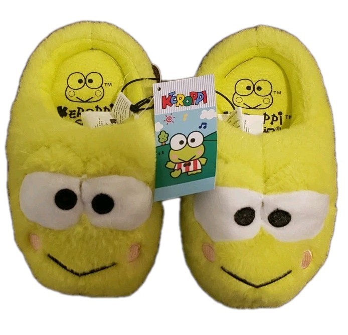 Sanrio Hello Kitty Keroppi Plush Slippers House Shoes 11/12 Girls Women ...
