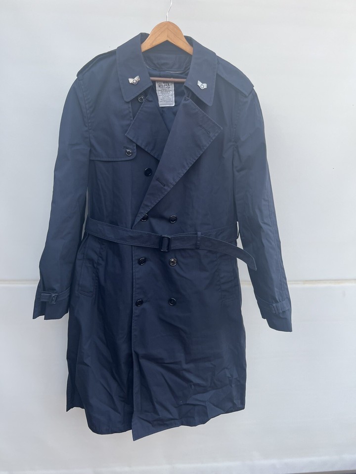 USAF Air Force Jacket Mens 46XL Blue Trench Overcoat All Weather ...