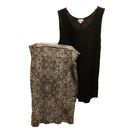 New GORGEOUS Lularoe 3XL outfit skirt and tank top black and off-white ...
