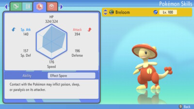 Pokemon Brilliant Diamond Shining Pearl BDSP - Shiny 6IV Max EV Breloom ...